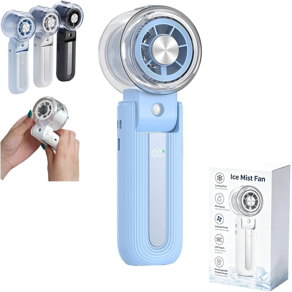 3-in-1 Cooling Mist Fan with Semiconductor Cooling Plate, 180° Foldable ...