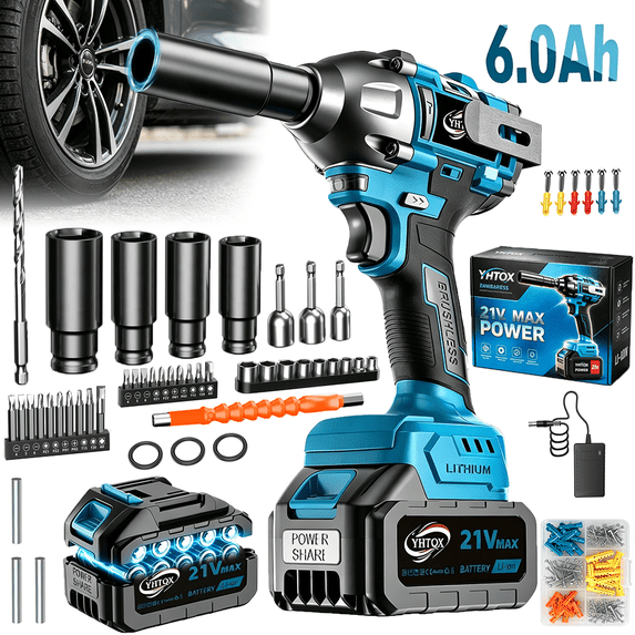 3-in-1 Cordless Hook Wrench with Batteries, Blue Electric Tool for ...