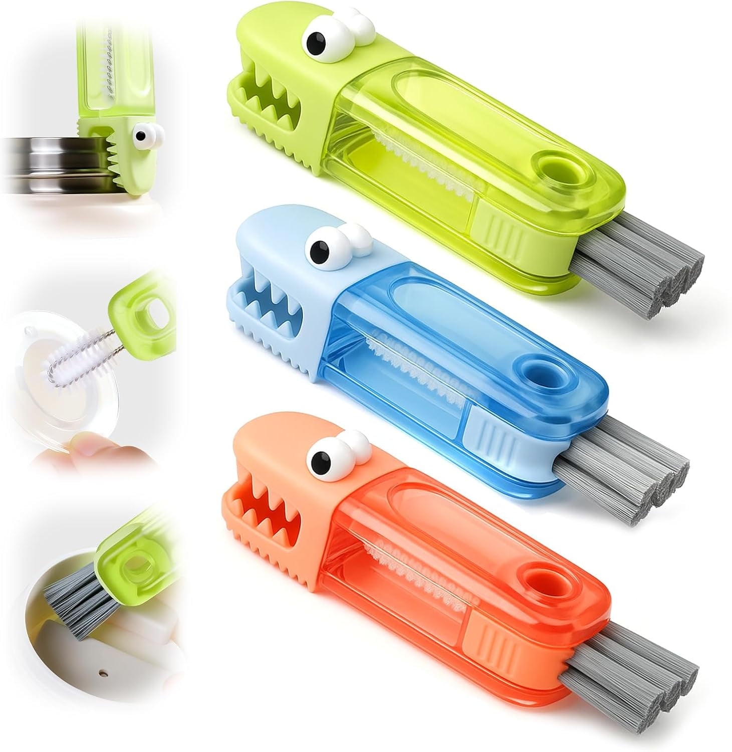 3 in 1 Crocodile Brush, Multifunctional Bottle Cleaning Brush, Silicone ...