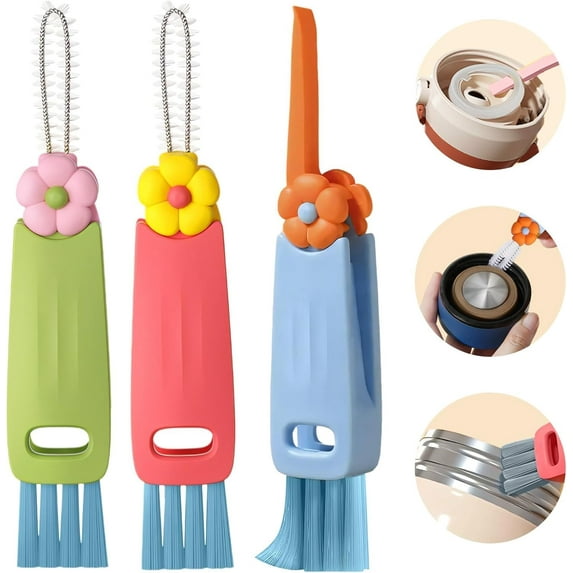 3-in-1 Cup Lid Cleaning Brush–Multi-Functional Bottle & Straw Cleaner ...