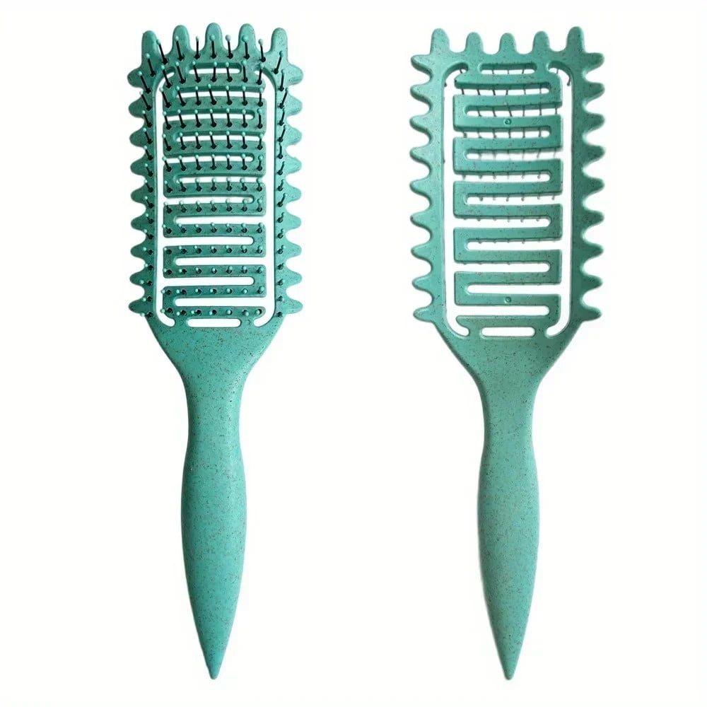 3 in 1 Curl Define Styling Brush Hollow Out Detangling Hair Brush ...