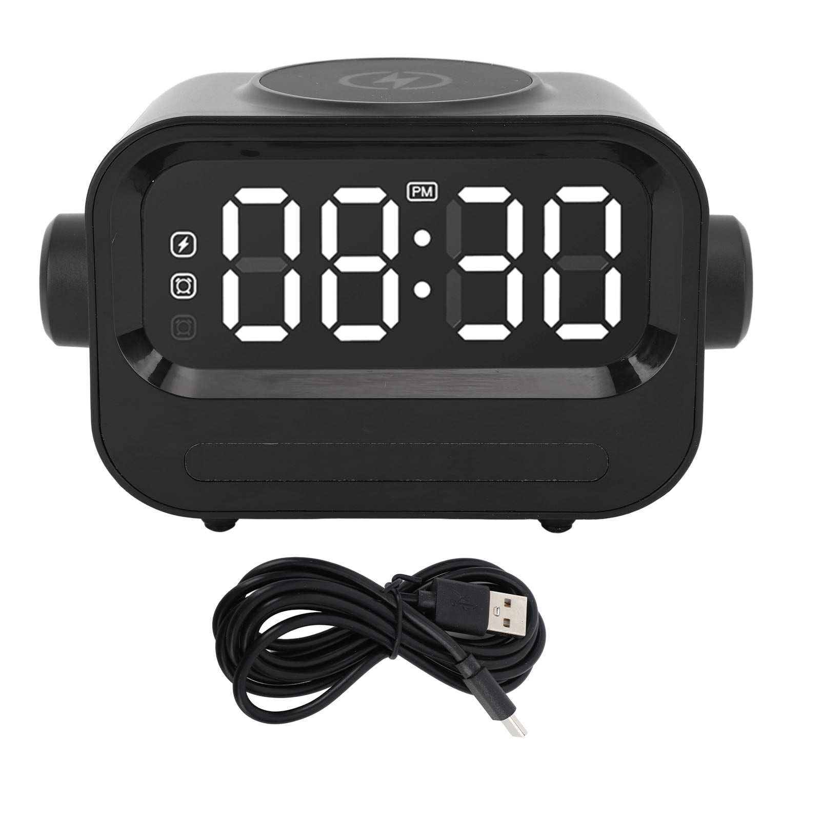 3 in 1 Digital Alarm Clock LED Display 15W 2 Alarms Setting Digital ...