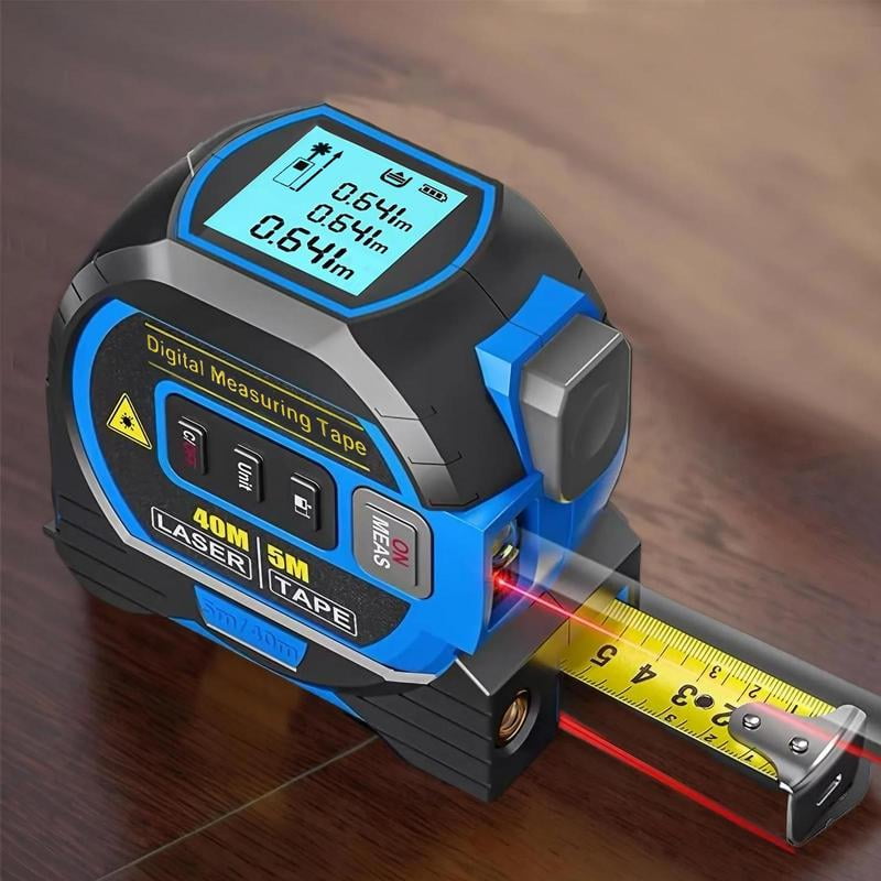 3 in 1 Digital Laser Tape Measure, 40/60M Measuring Range Laser Distance Meter, Accurate ...