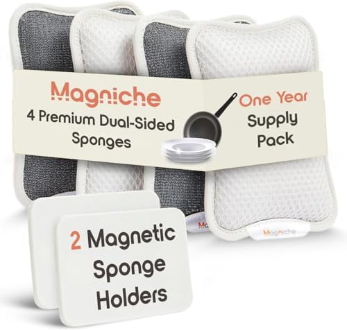 3-in-1 Dishwashing Cleaning Kit - Magnetic Sponge Holder for Kitchen ...