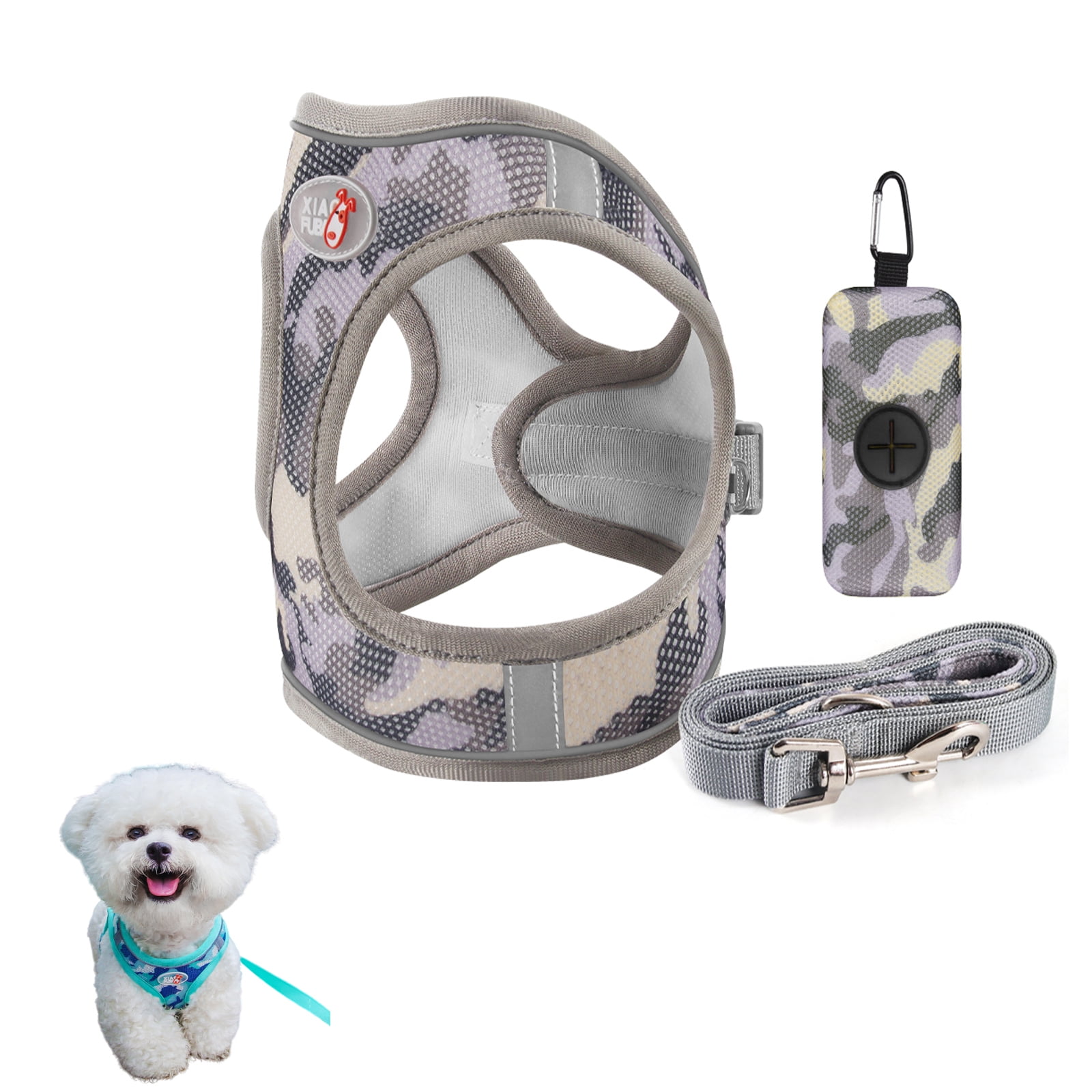 3-in-1 Dog Harness,Leash and Dog Poop Leak Proof Bag Dispenser Combo,No ...