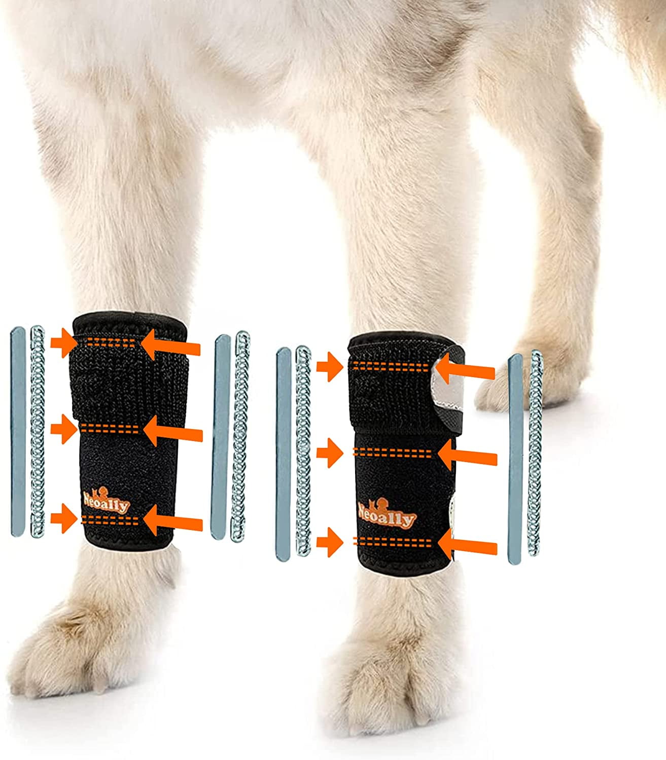 - 3-in-1 Dog Splint Front Leg Support, Front Leg Brace with Rigid and ...