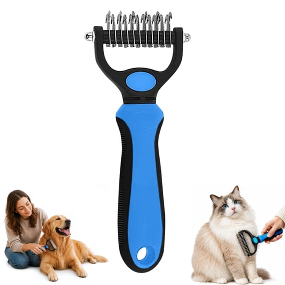 3-in-1 Double-Sided Pet Grooming Comb for Dogs & Cats - Deshedding ...