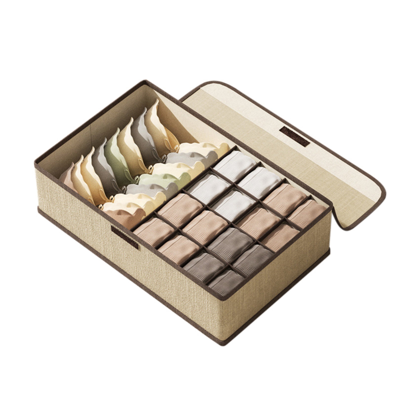 3-in-1 Drawer Divider Storage Box with Lid,17 Compartment Removable ...