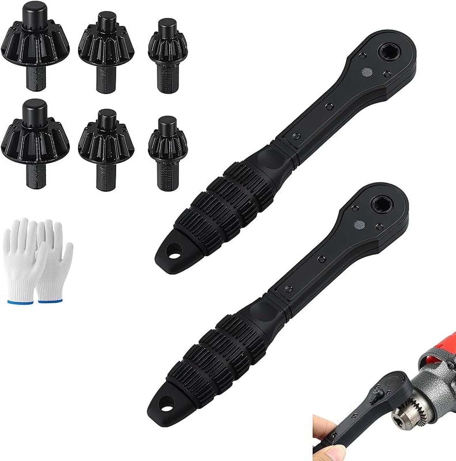3-in-1 Drill Chuck Ratchet Wrench, Universal Double-Ended Ratchet Drill ...