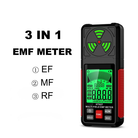 3 in 1 EMF Meter Electromagnetic Field Radiation Detector Tester ...
