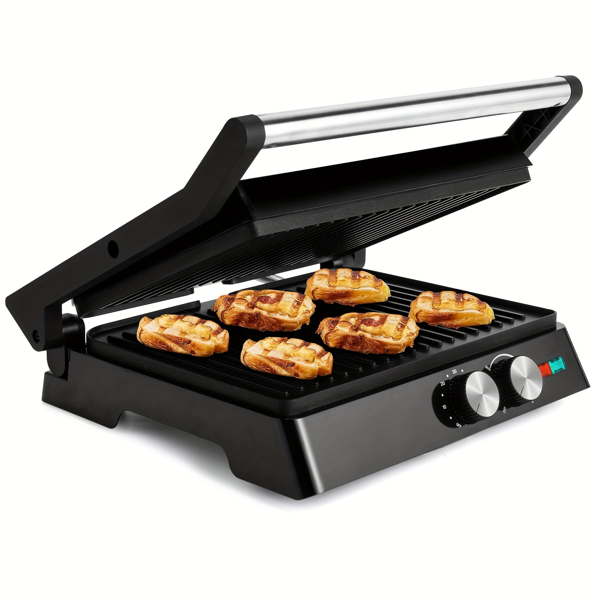 3-in-1 Electric Indoor Grill - Panini Press with Non-Stick Cooking ...