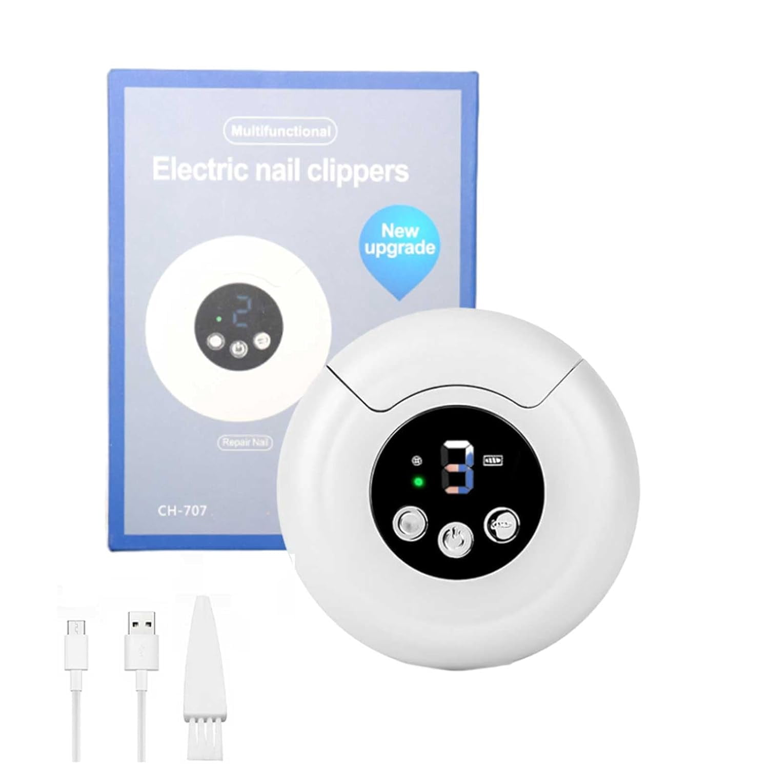3-in-1 Electric Nail Trimmer, USB Rechargeable Automatic Nail Clipper ...
