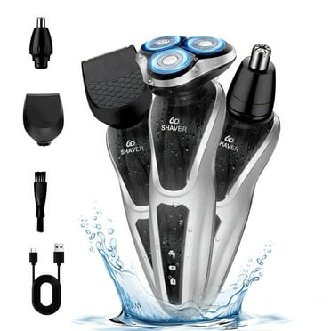 5 IN 1 4D Rotary Electric Shaver Rechargeable Bald Head Shaver Beard ...