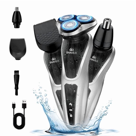 MICHPONG 3 in 1 Electric Razor for Men, Beard Shaver, Rotary Nose ...