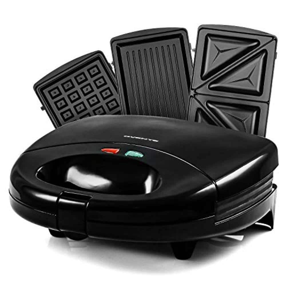 3-in-1 Electric Sandwich Maker Detachable Non-Stick Waffle and Grill ...