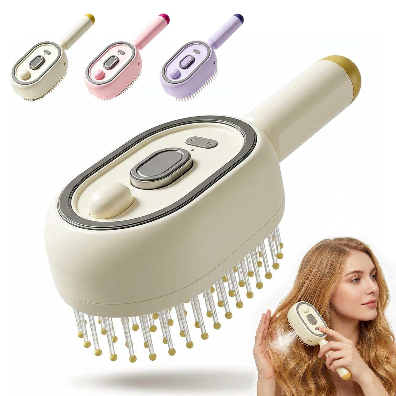 3-in-1 Electric Spray Massage and Self-cleaning Comb，Electric Spray Air ...