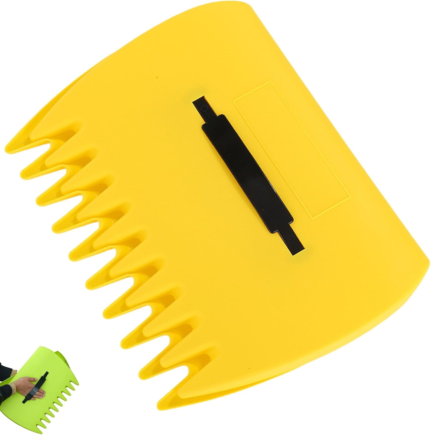3-in-1 Ergonomic Leaf & Grass Grabber Rake (Yellow) – No-Bending Lawn ...