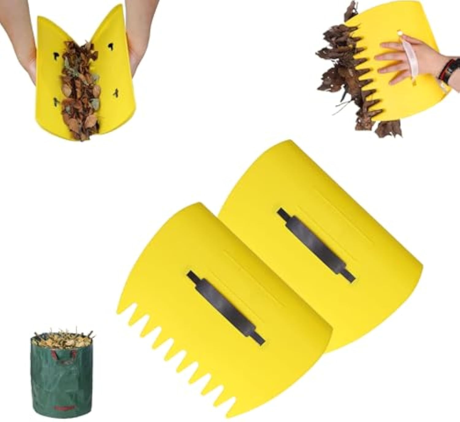 3-in-1 Ergonomic Pickup Rake - Easy Leaf & Grass Grabber Without ...