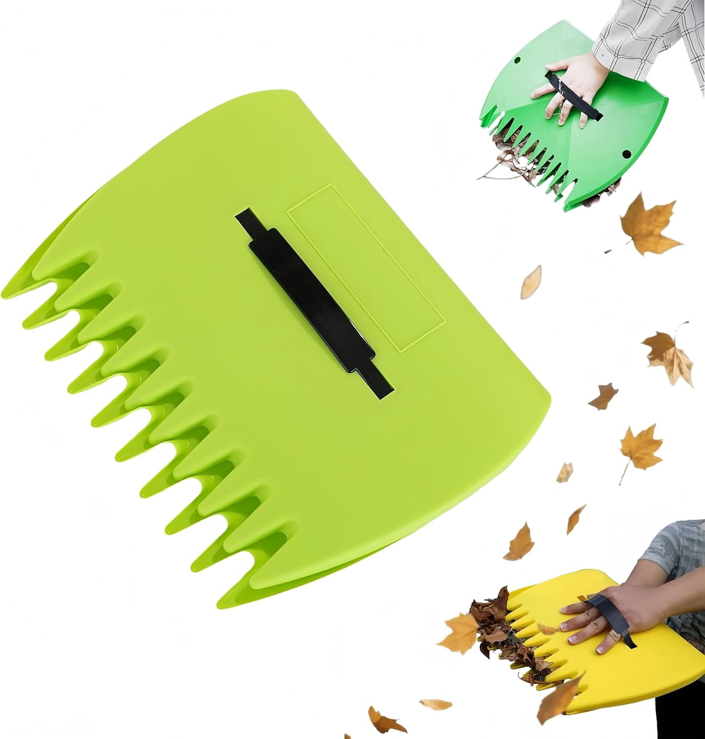 3-in-1 Ergonomic Pickup Rake, Easy Leaf & Grass Grabber Without Bending ...