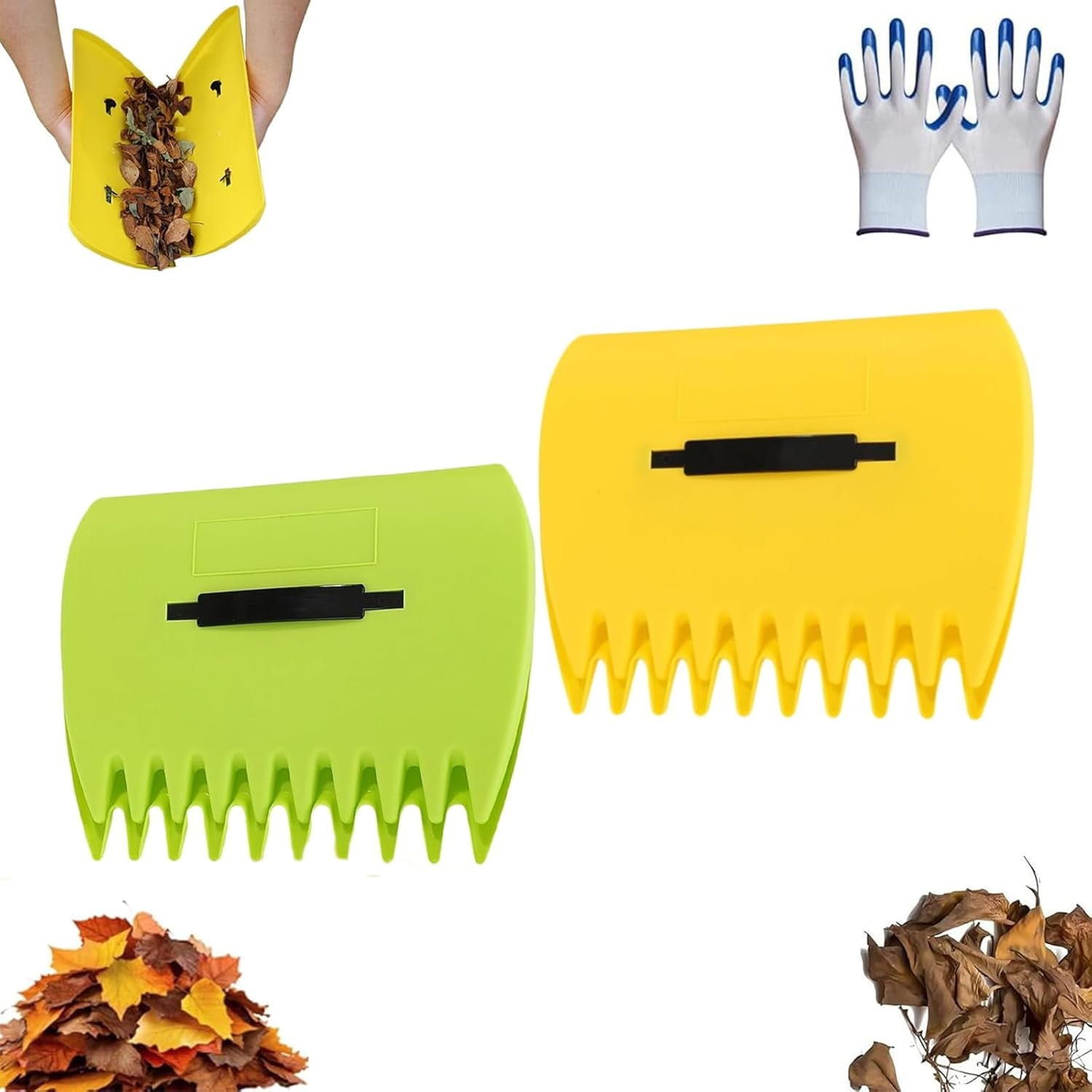 3-in-1 Ergonomic Pickup Rake, Leaf Scoops Rubbish Pick Up Tool - Easy ...