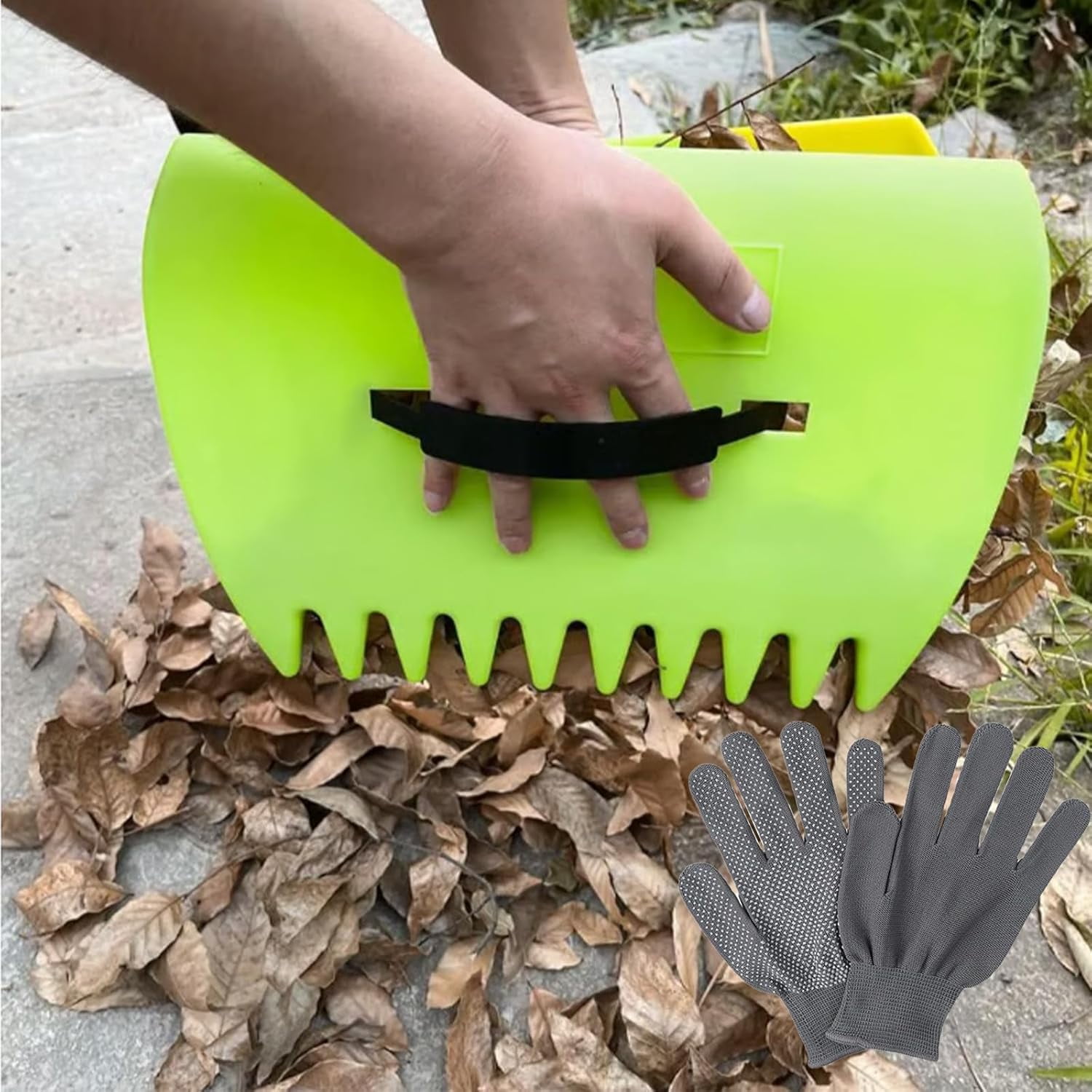 3-in-1 Ergonomic Pickup Rake, Leaf Scoops Rubbish Pick Up Tool, Leaf ...