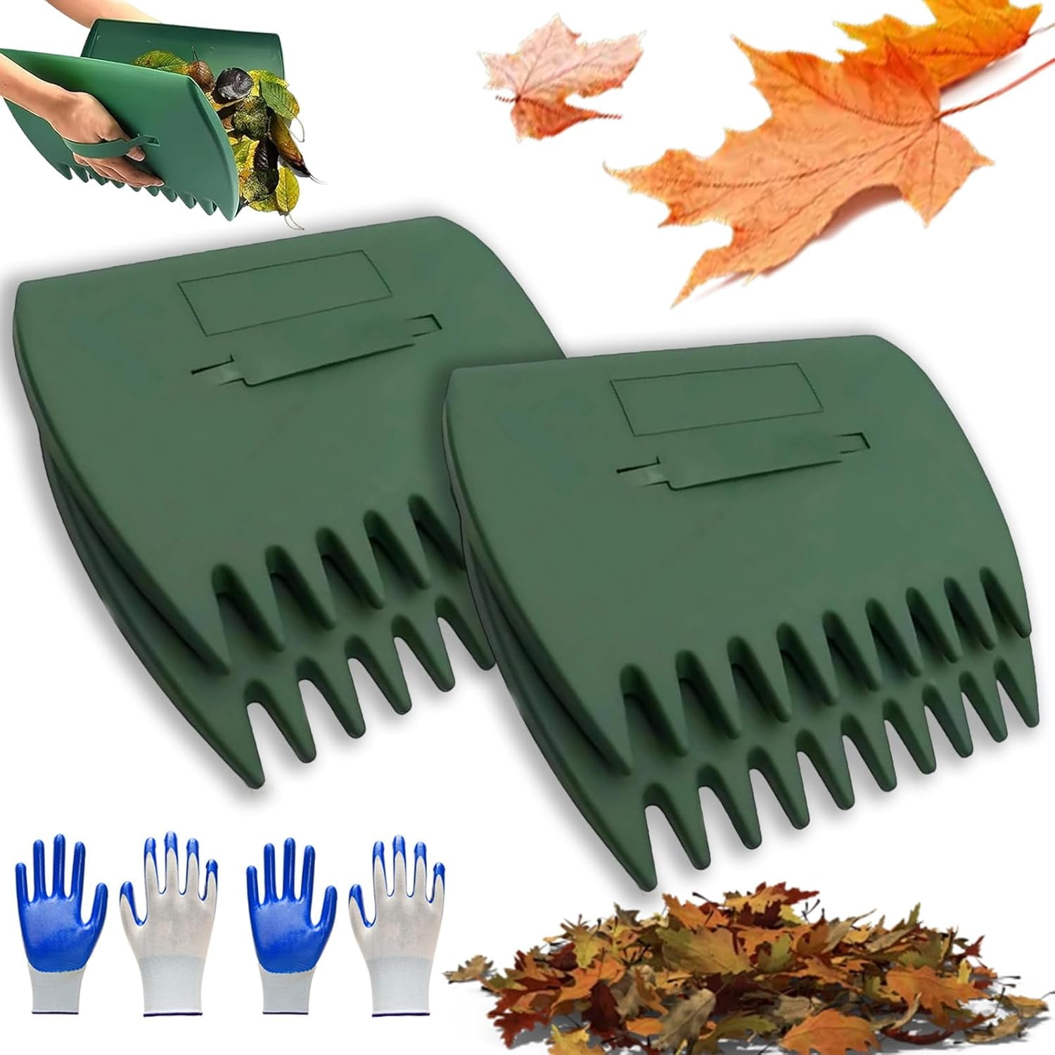 3-in-1 Ergonomic Pickup Rake, Leaf Scoops Rubbish Pick up Tool, Long ...