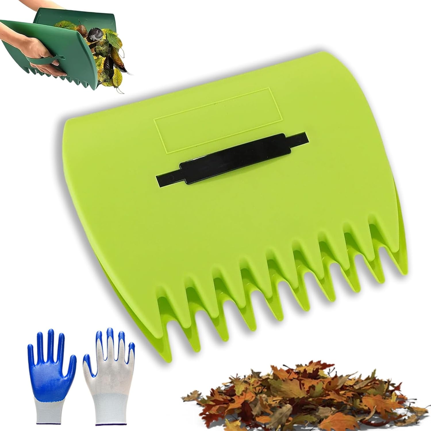 3-in-1 Ergonomic Pickup Rake, Leaf Scoops Rubbish Pick up Tool, Long ...