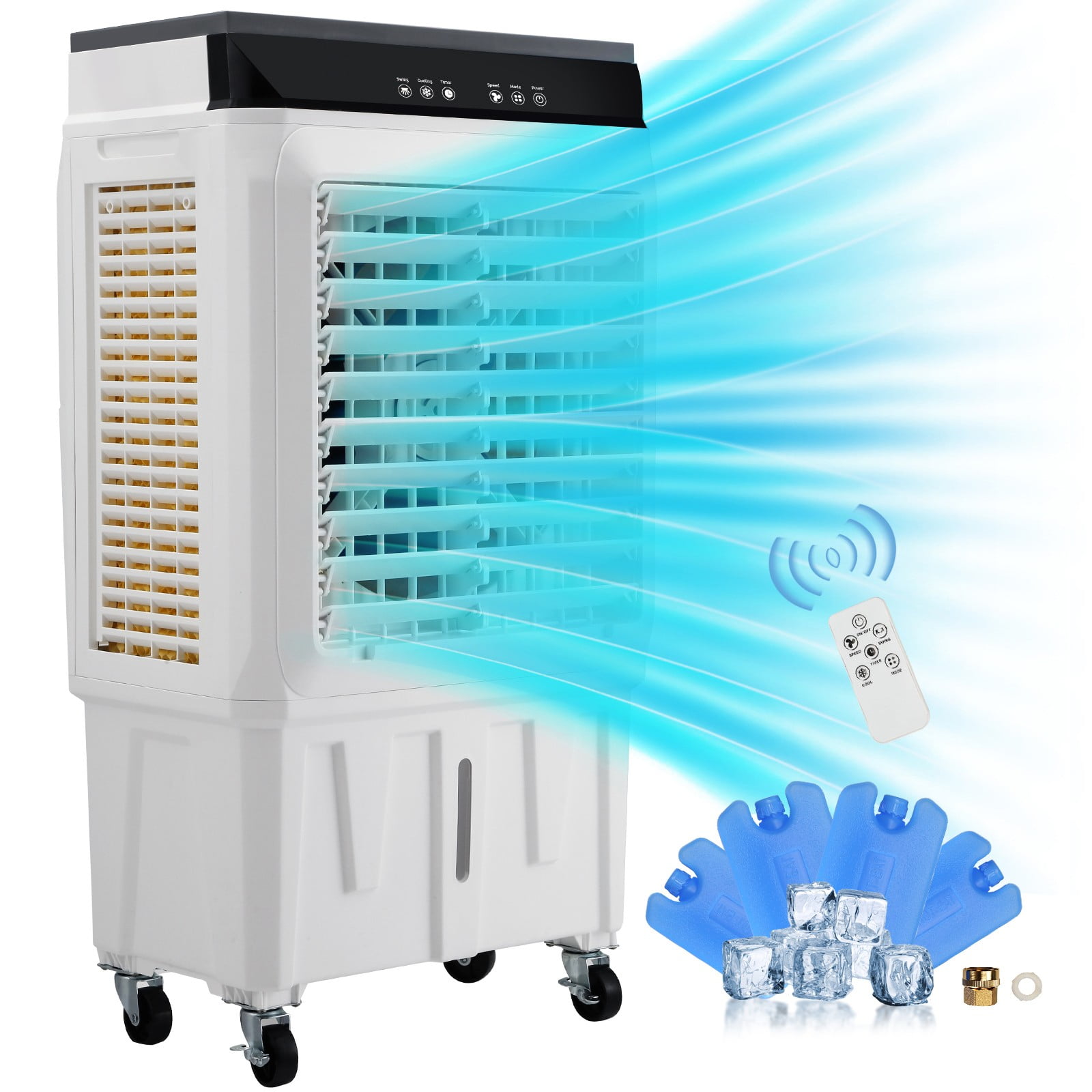 3-in-1 Evaporative Air Cooler Swamp Humidifier Fan Remote Control Timer 2100cfm - Walmart.com