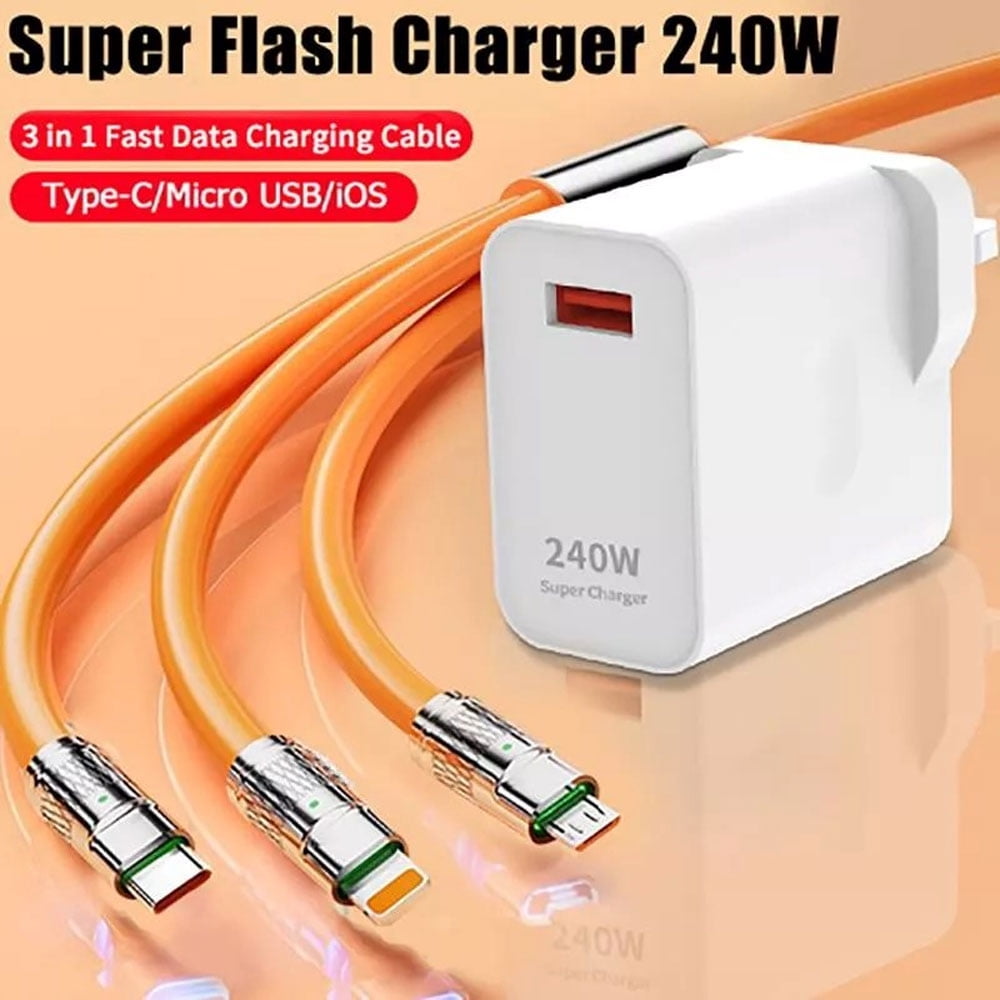 3 in 1 Fast Data Charging Cable Universal Multi Function Cell Phone ...