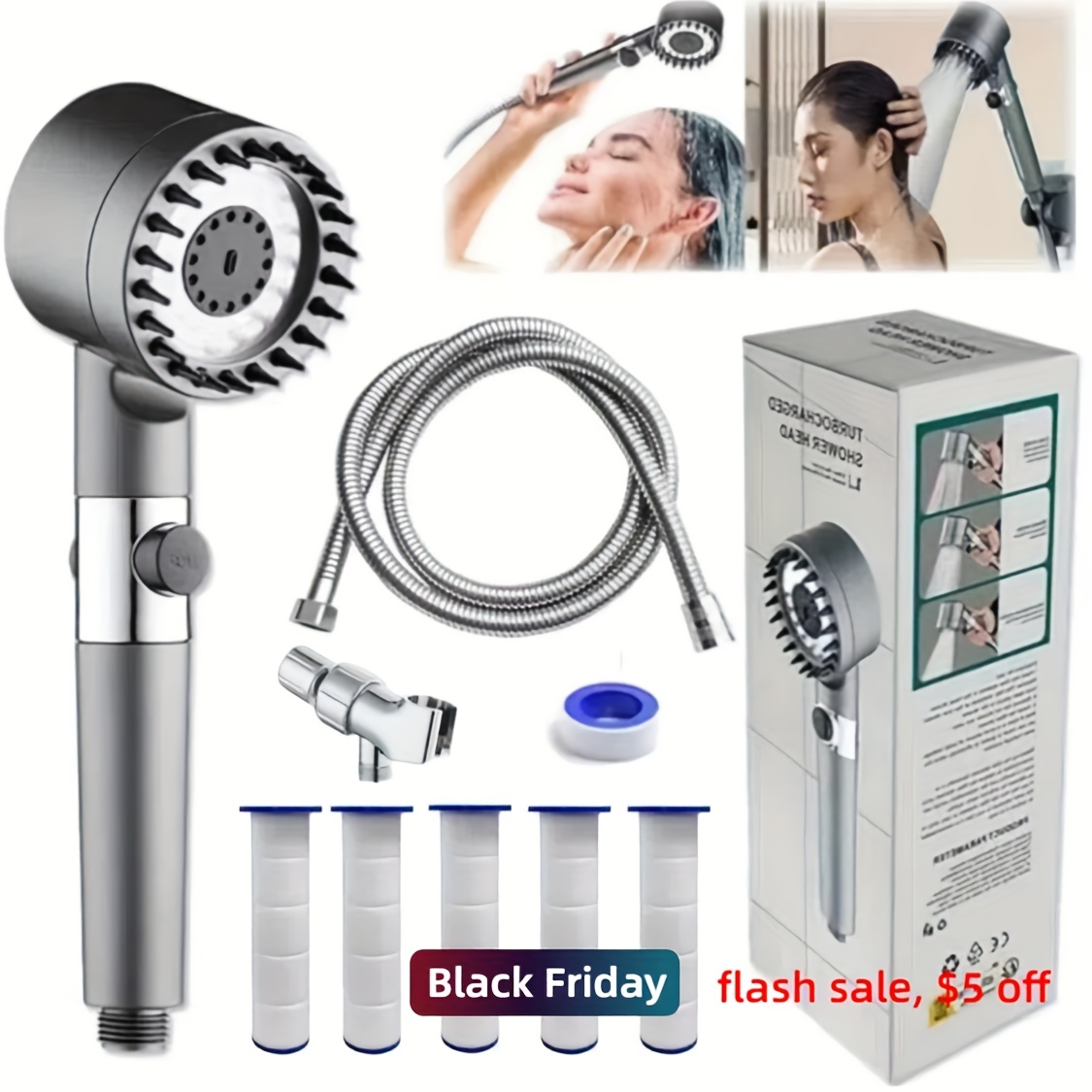 3-in-1 Filtered Shower System - 3-Level Adjustable High Pressure ...