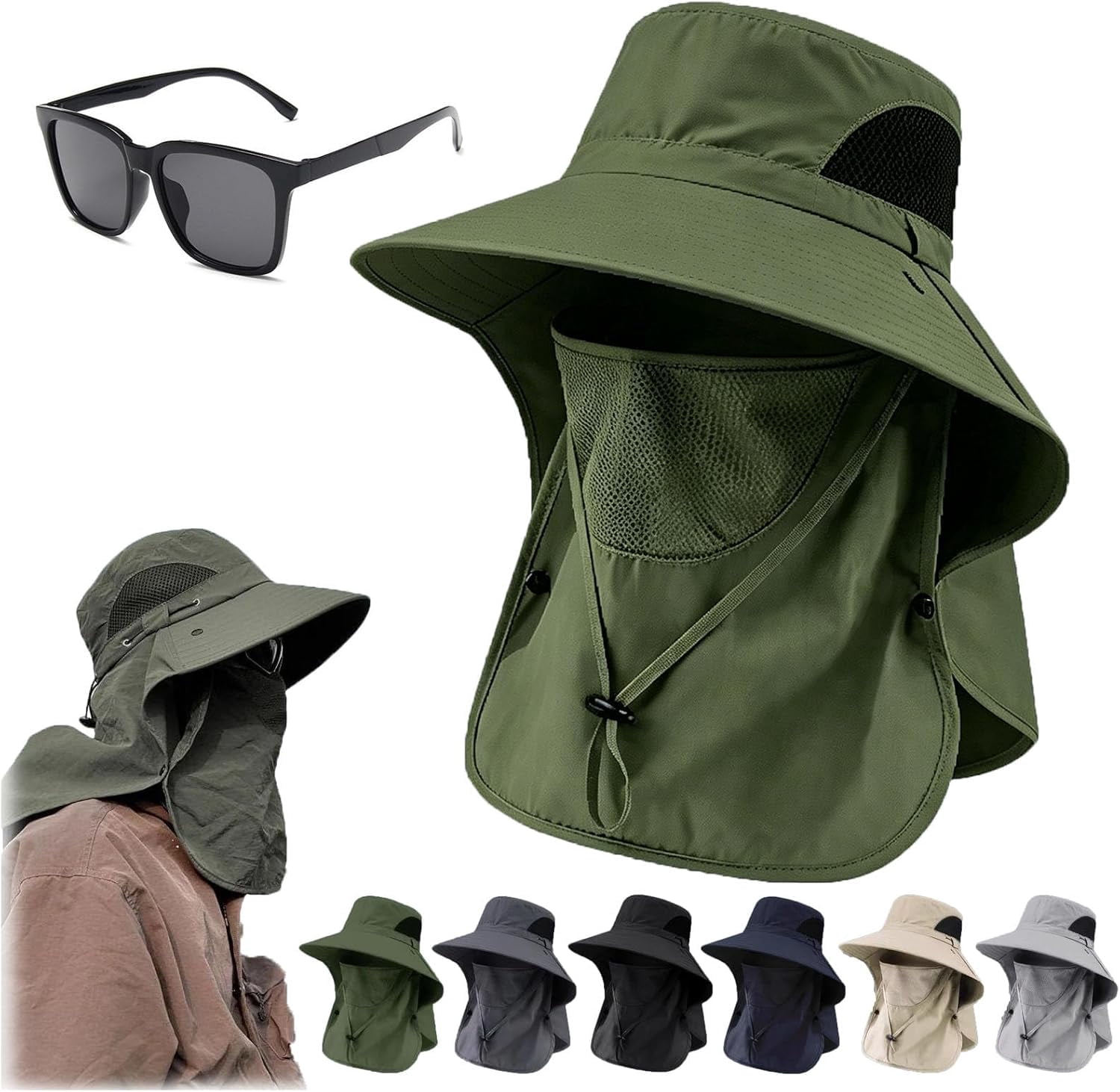 3-in-1 Fisherman’s Hat, UV Protection Outdoor Fisherman Hat with ...