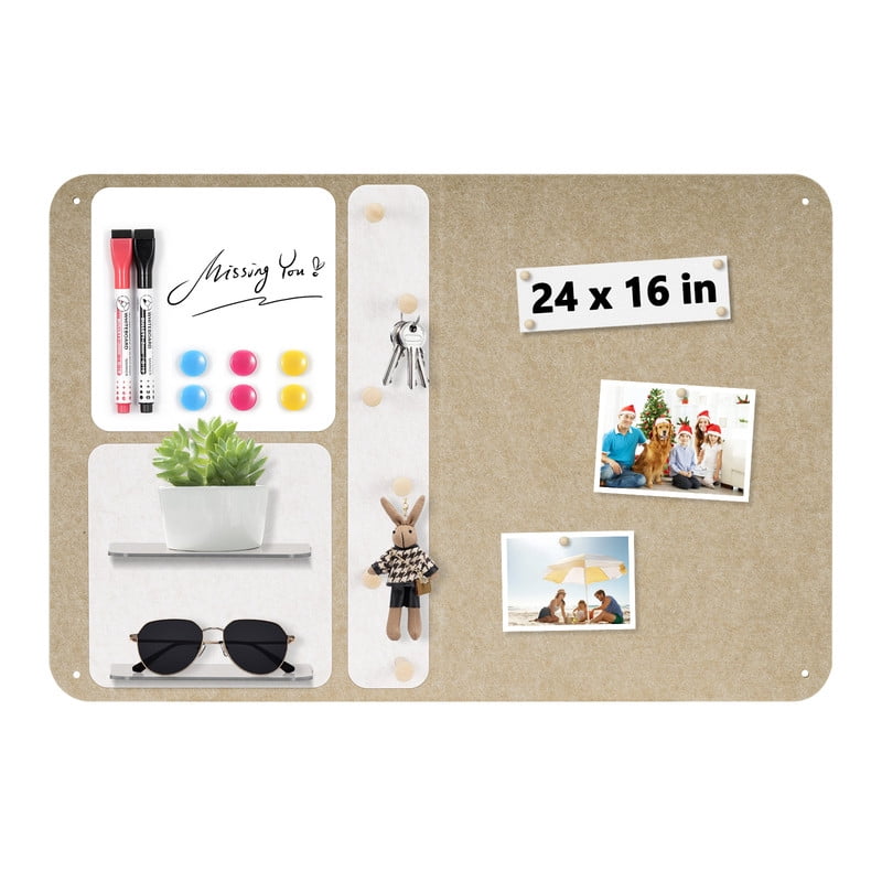 3-in-1 Foldable Bulletin Board 16"x24" Folding Felt Board Magnetic ...