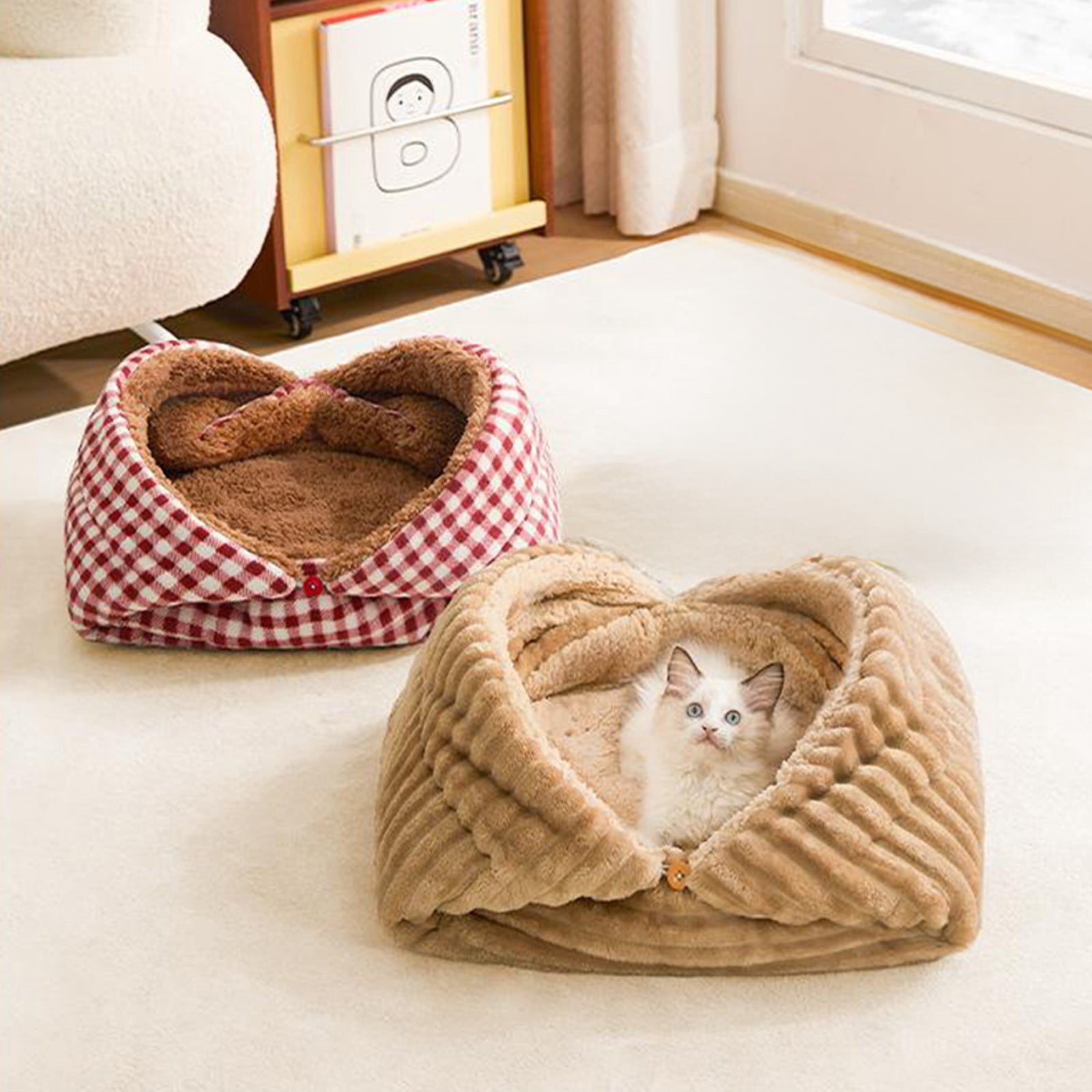 3-in-1 Foldable Pet Bed Blanket Mat - Winter Holiday Pet Comfort, Cozy ...