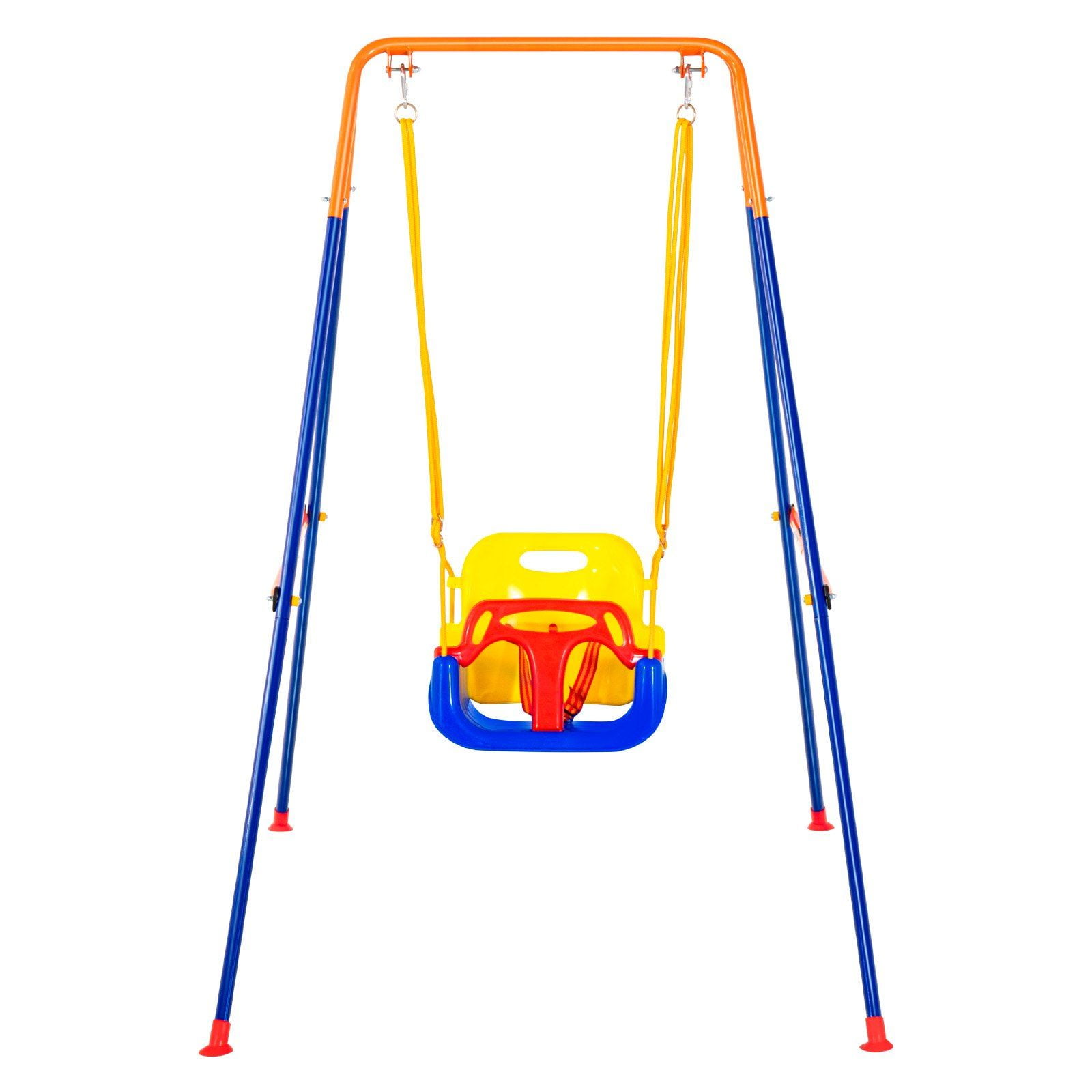 3-in-1 Foldable Toddler Swing Set for Backyard with 4 Sandbags ...
