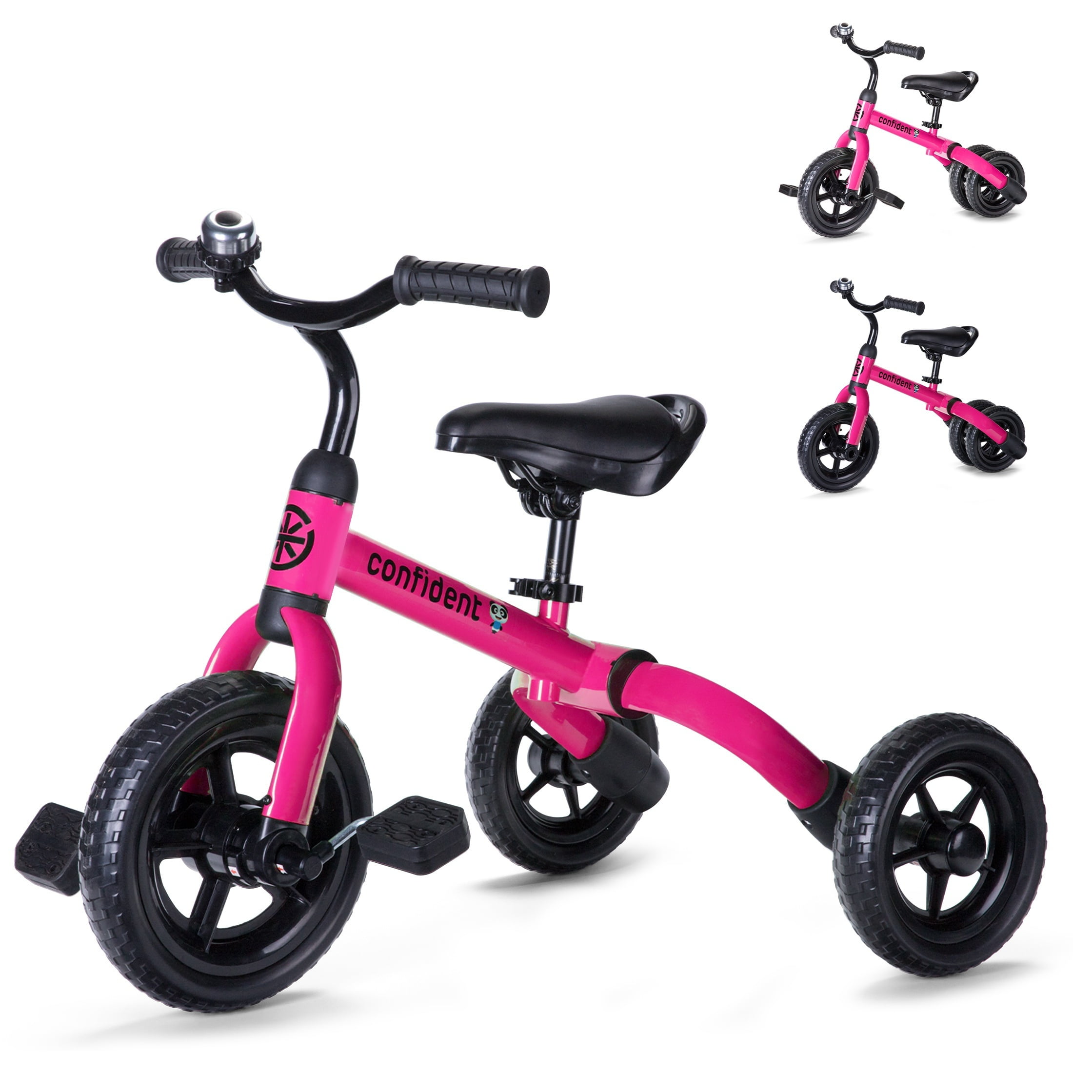 3-in-1 Foldable Tricycle Detachable Pedals & Balance Bike Mode ...