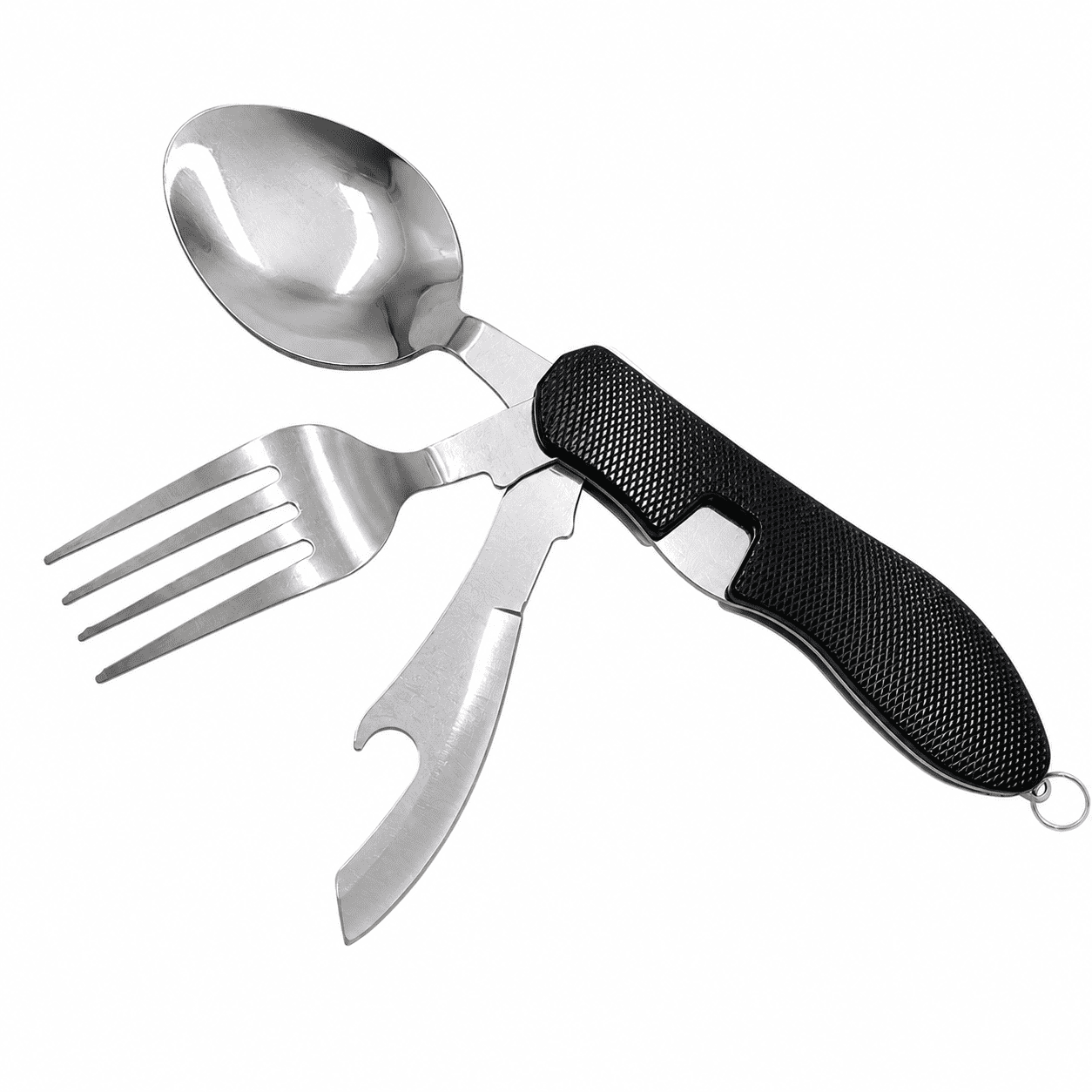 3-in-1 Folding Camping Utensil, Stainless Steel Spoon Fork Knife Combo ...