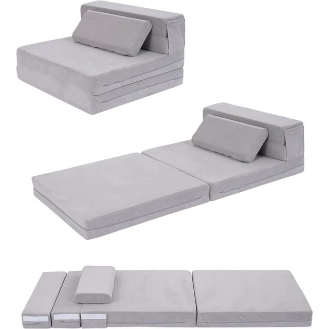 3-in-1 Folding Sofa Bed for Kids,Tri Folding Floor Toddler’s Mattress ...