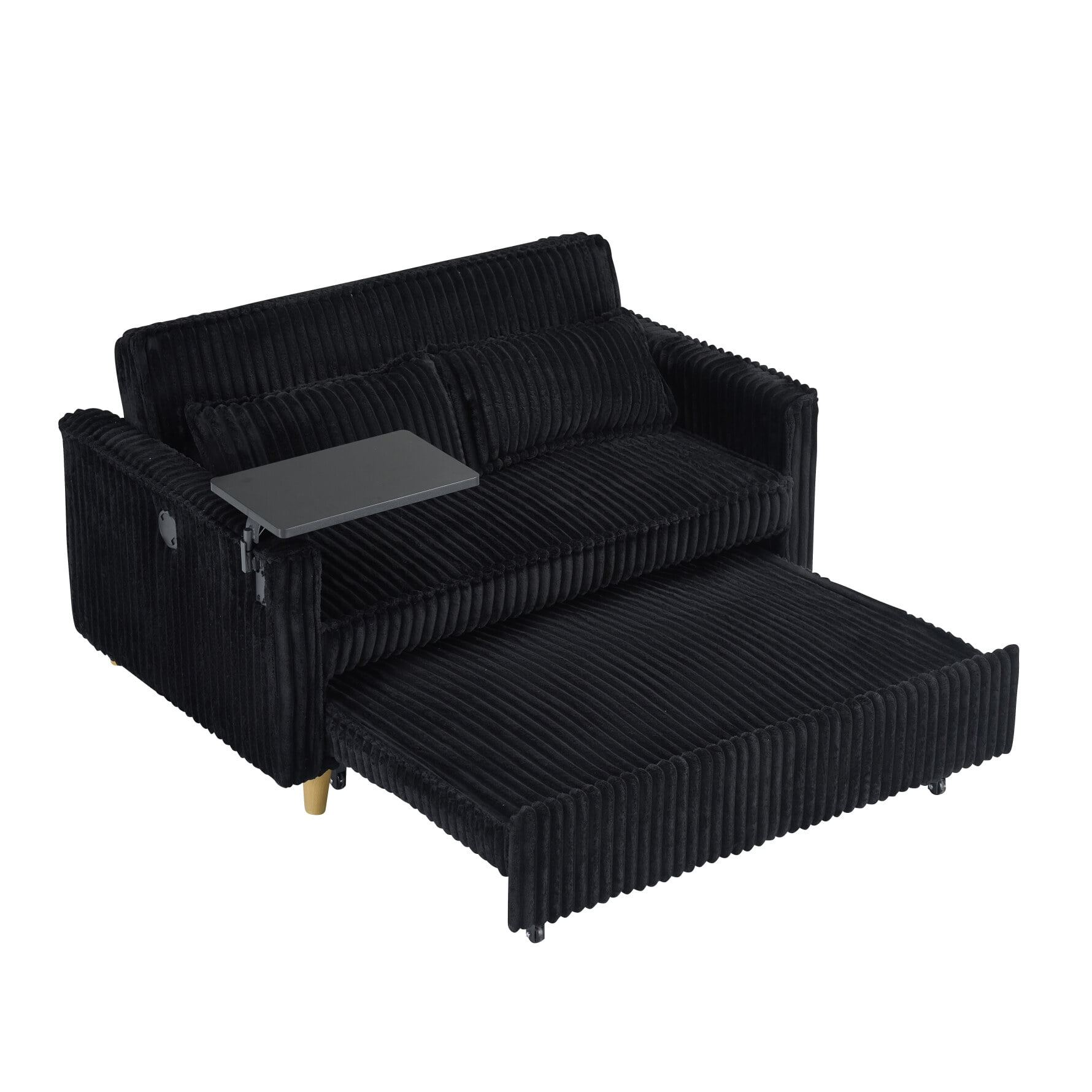 3-in-1 Folding Sofa with Pull-Out and Push-In Functions, Cute Sofa Bed ...