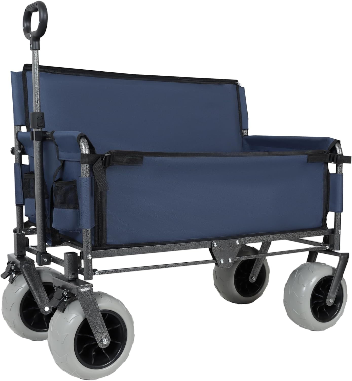 3-in-1 Folding Wagon with Bench Seat – 500lbs Capacity,Reinforced ...
