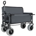 3-in-1 Folding Wagon with Bench Seat for Camping Beach - 500lbs ...