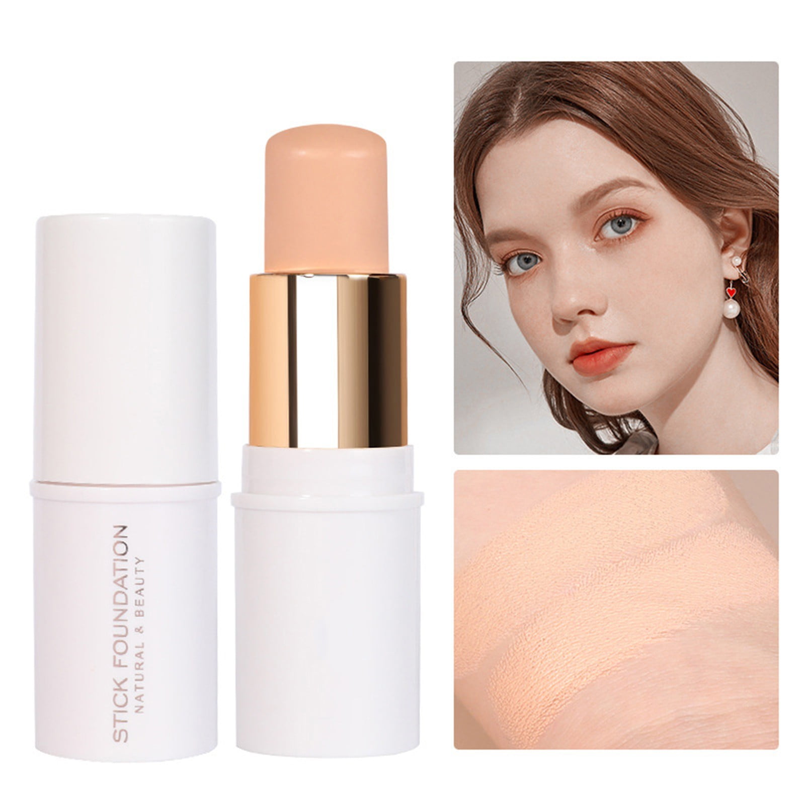 3-in-1 Full Coverage Foundation Stick for Mature Skin, Long Lasting Sweatproof Makeup with ...
