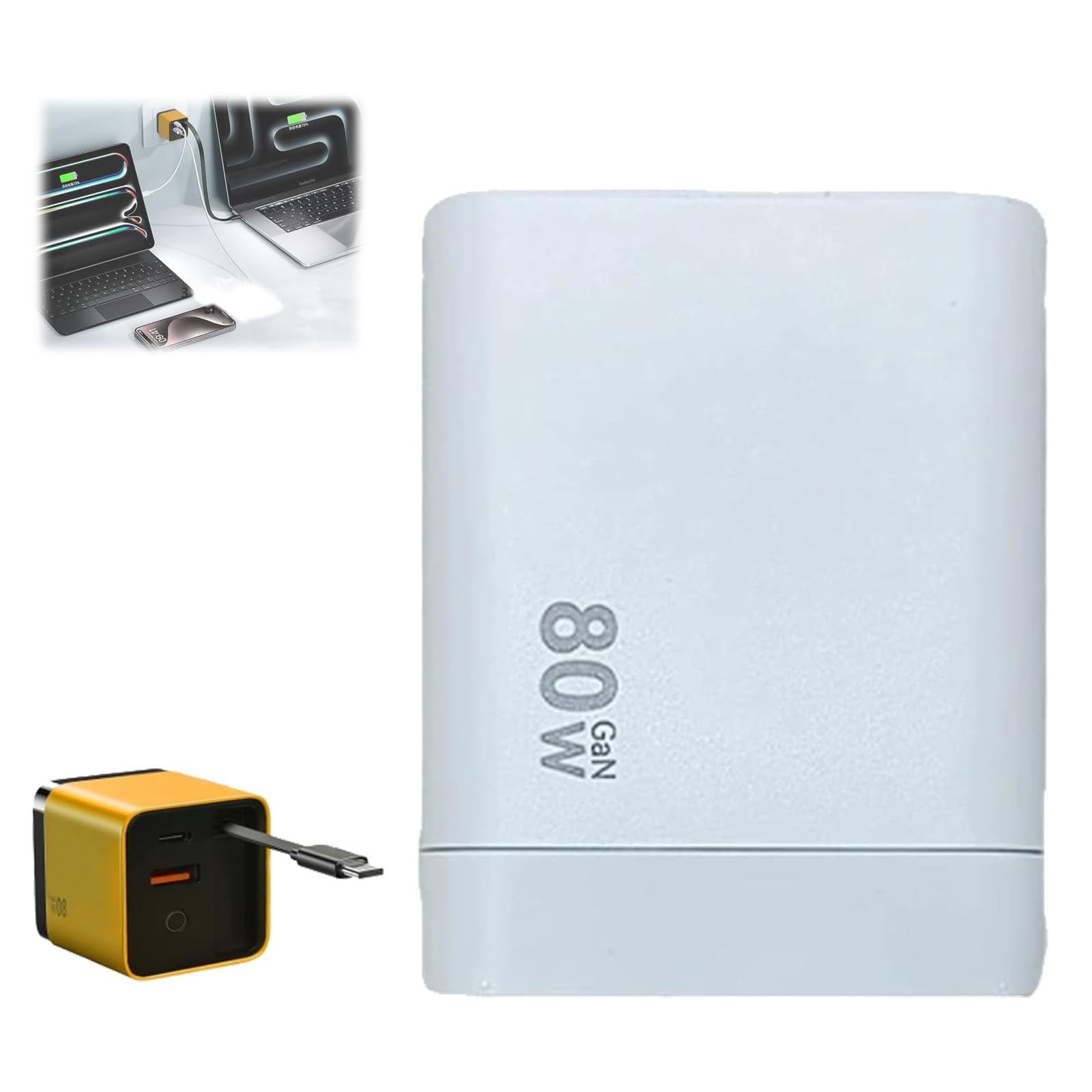 3 in 1 GaN Charger, Scalable 80w Max Fast Charger Module with Type-C ...