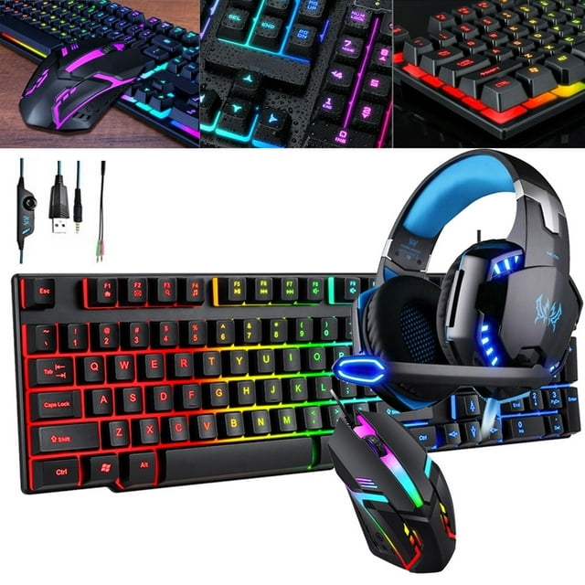 3 in 1 Gaming Keyboard and Game Mouse and Gaming Headset with ...
