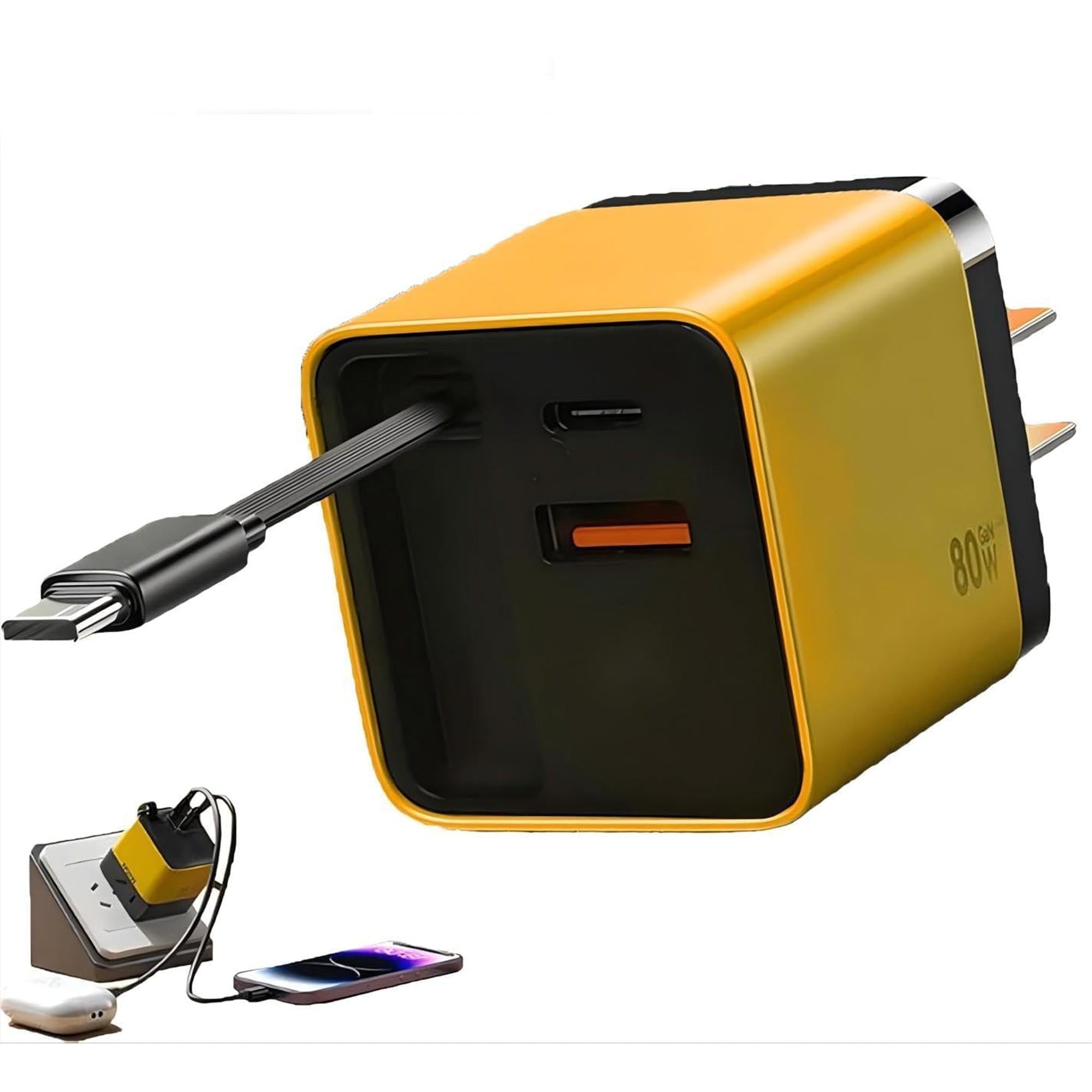 3 in 1 Gan Charger, Scalable 80w Max Fast Charger Module with Type-C ...