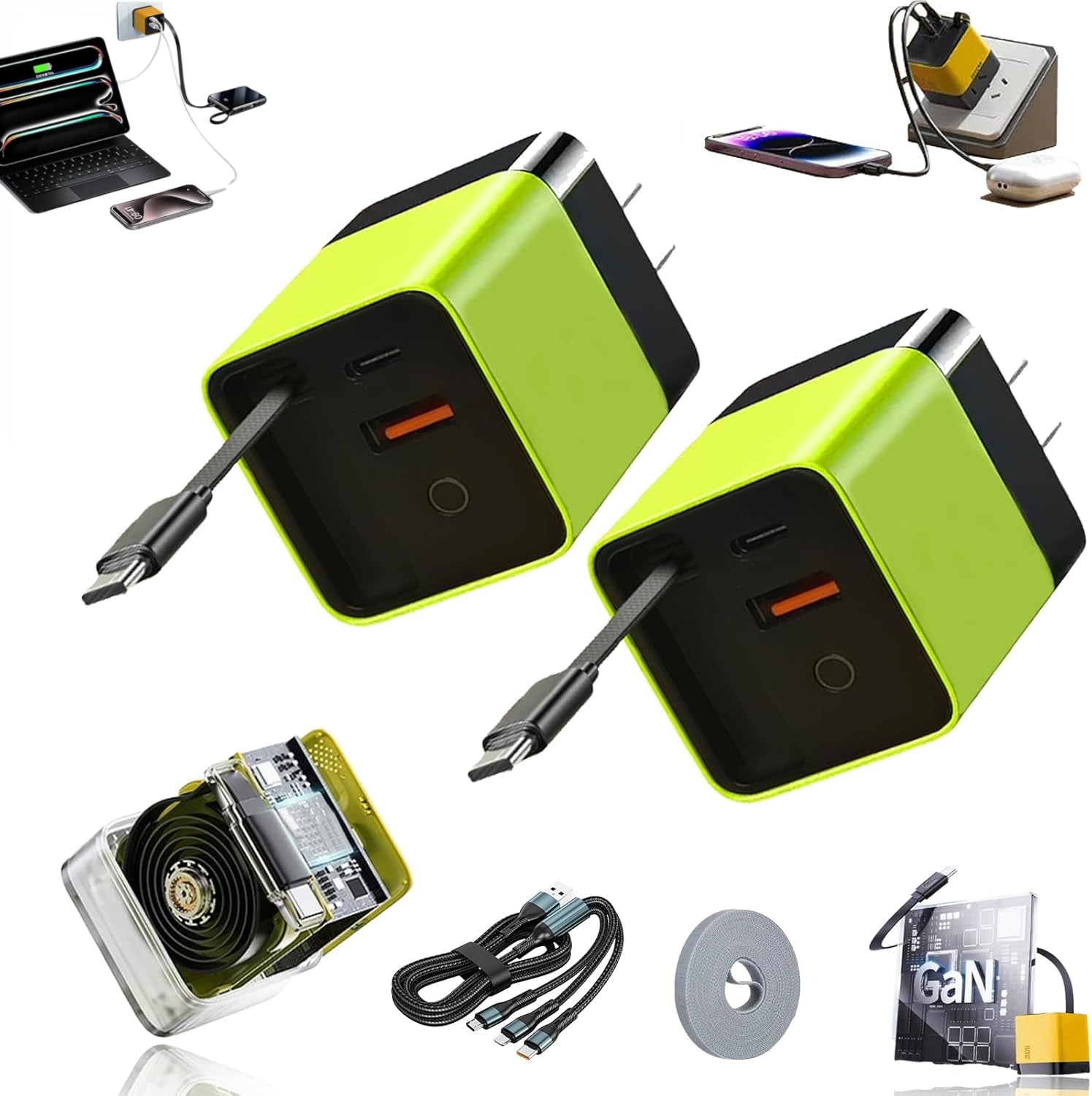 3 in 1 Gan Charger, Scalable 80w Max Fast Charger Module with Type-C ...