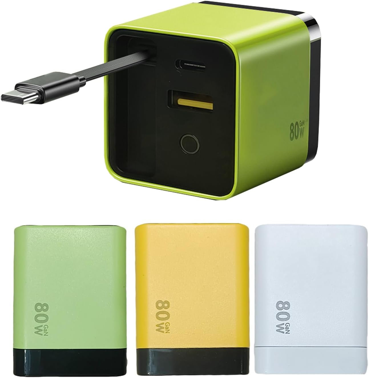 3 in 1 Gan Charger,Scalable 80w Max Fast Chargerr, Retractable Charger ...