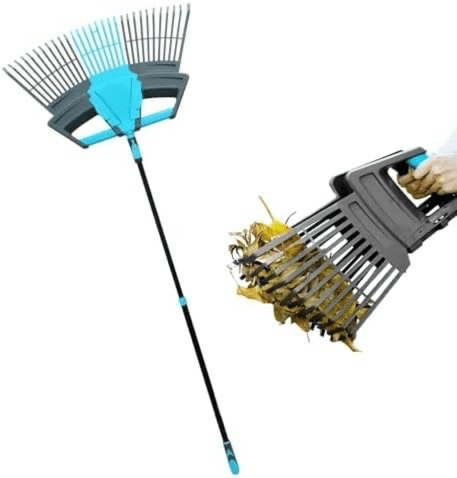 3-in-1 Garden Leaf Rake, 30 Tines Rakes for Leaves,Lawn for Leaves and ...
