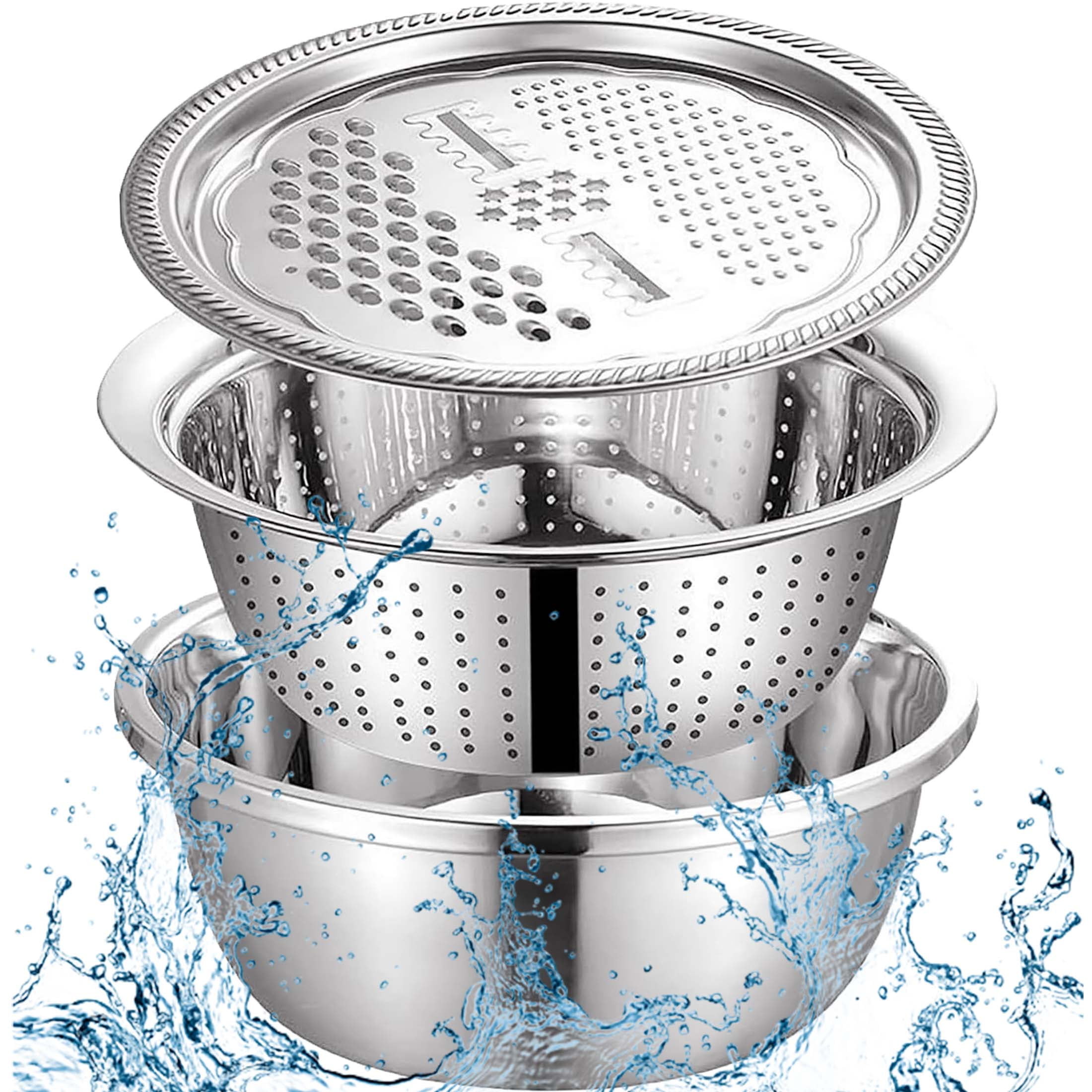 3-in-1 Germany Multifunctional Stainless Steel Colander Set – with ...