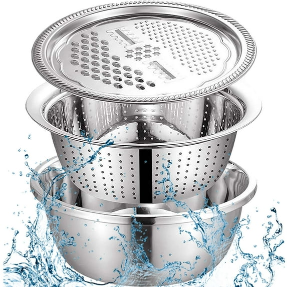 3-in-1 Germany Multifunctional Stainless Steel Colander Set – with ...