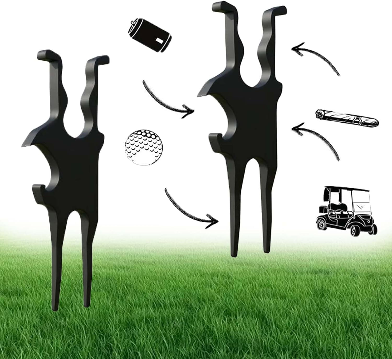 3-in-1 Golf Holder Divot Tool - Magnetic Tool Holder, Divot Repair Tool ...